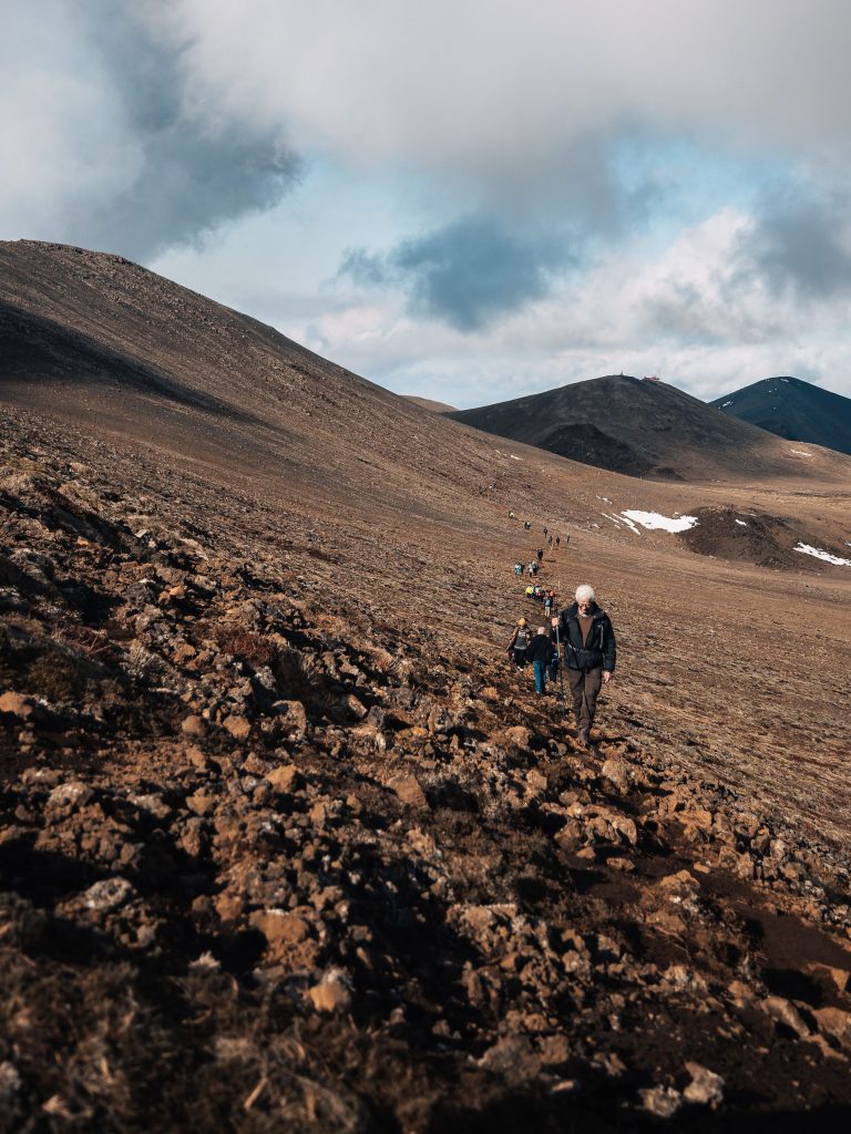 Hiking to the Volcano eruption site in Iceland