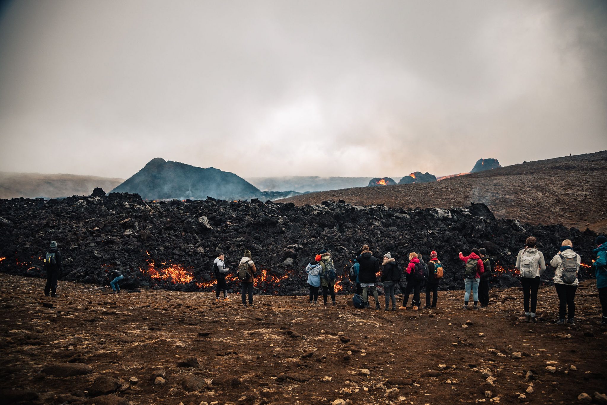 Hiking to the Volcano eruption site in Iceland