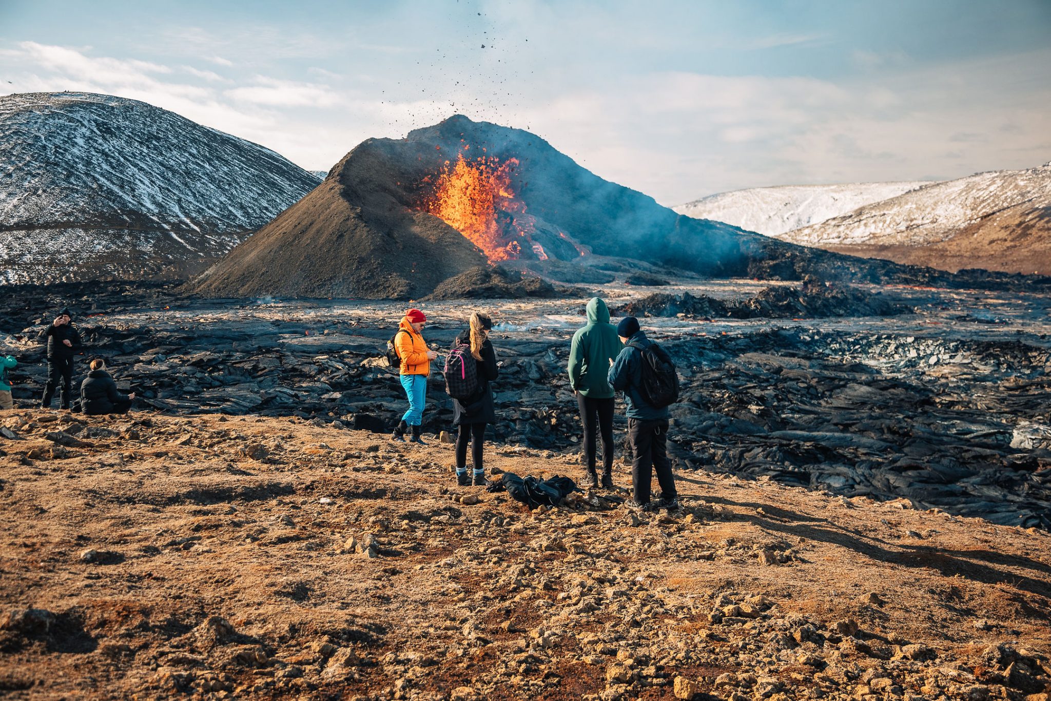 Hiking to the Volcano eruption site in Iceland